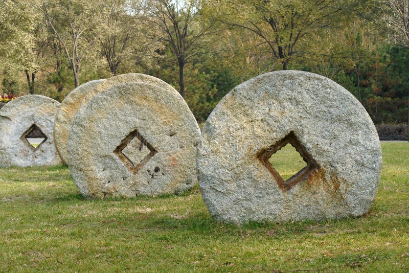 Stone coins stock photo. Image of hole, trees, forest - 34794358