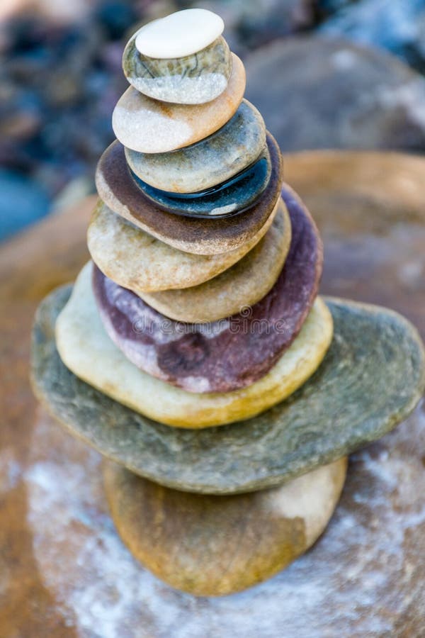 Stone Collection Stack Together in River Beach Stock Photo - Image of ...