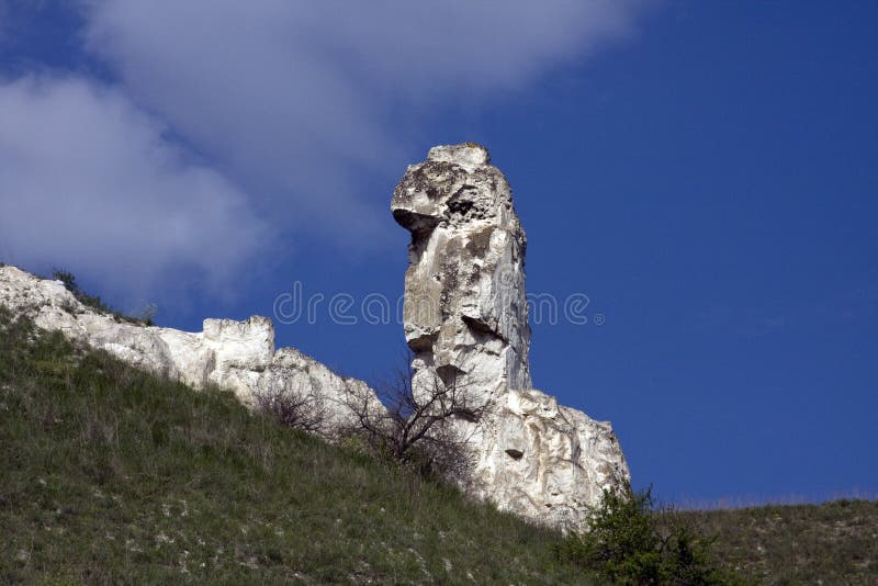 Stone Column, Cretaceous Rocks, Russia, River Bank Don Stock Image ...