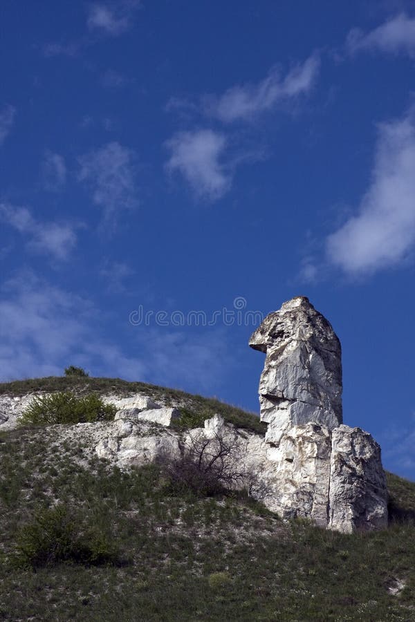 Stone Column, Cretaceous Rocks, Russia, River Bank Don Stock Photo ...