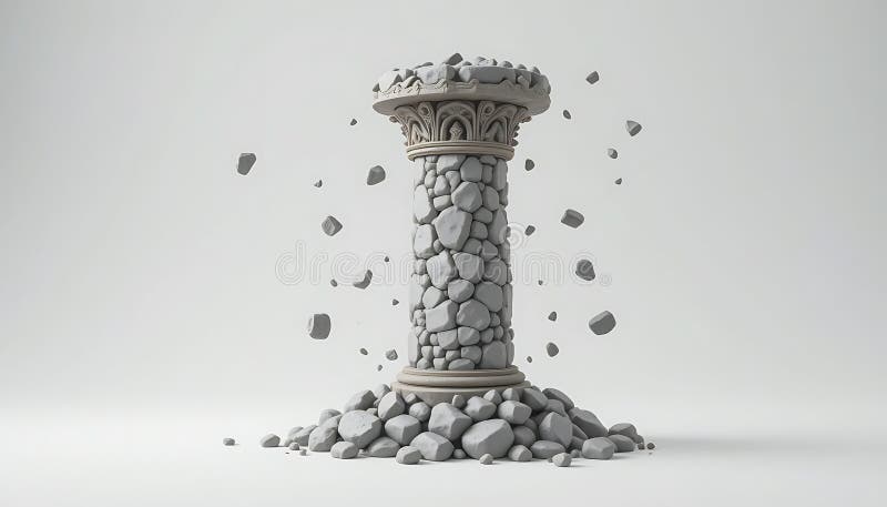 Stone Column Crumbling stock illustration. Illustration of iron - 375611322