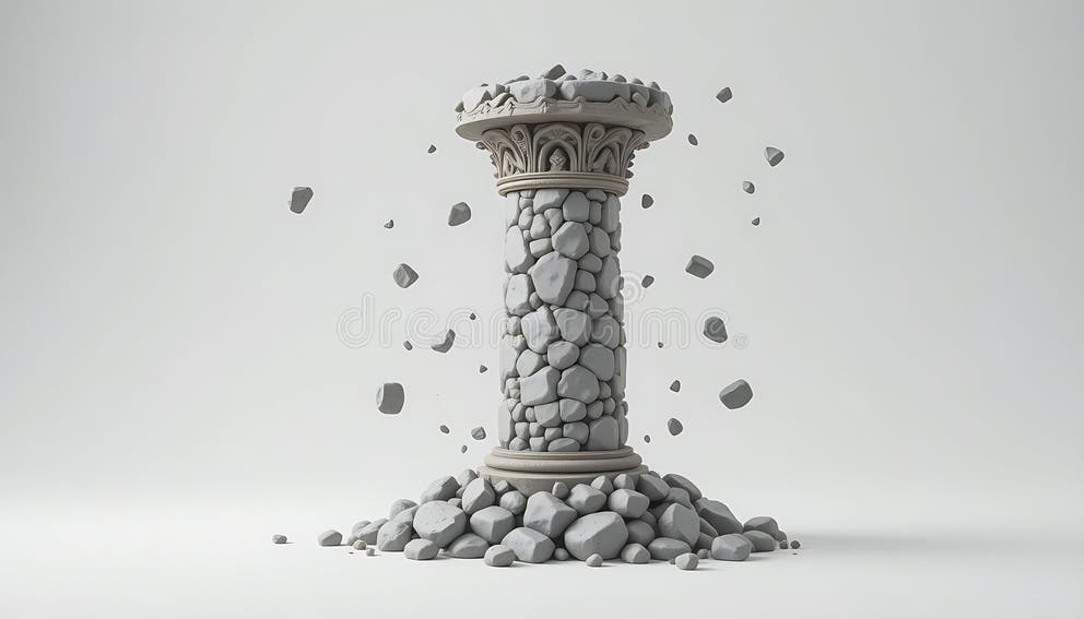 Stone Column Crumbling stock illustration. Illustration of iron - 375611322