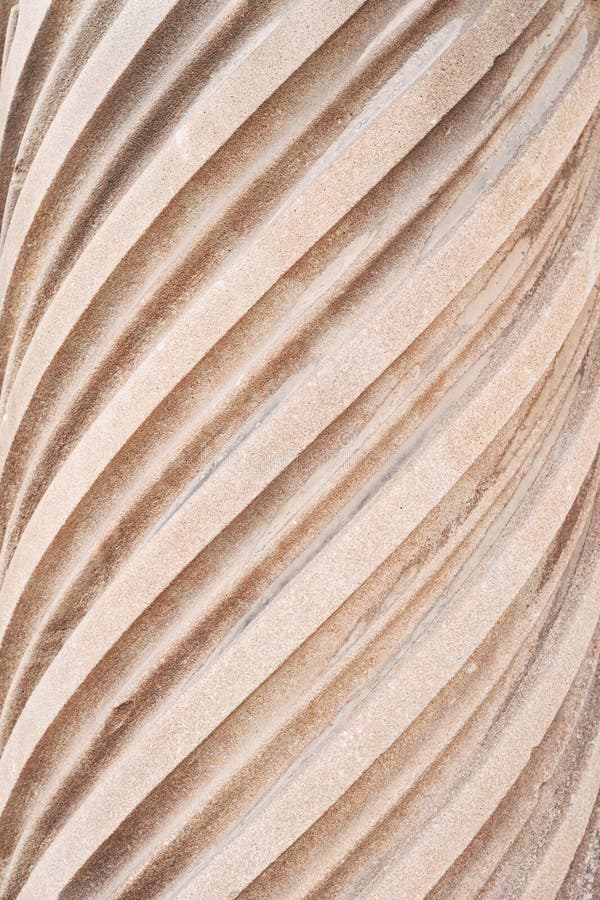 Stone Column with a Spiral Pattern. Close-up of Stone Texture Stock ...