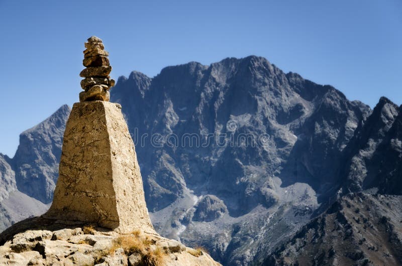 Ston Column on a Mountain Top Stock Photo - Image of alps, maritime ...