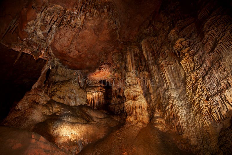Stone columns in a cave stock photo. Image of deep, extreme - 31324260