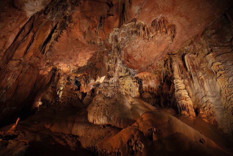 Stone columns in a cave stock photo. Image of column - 31295526