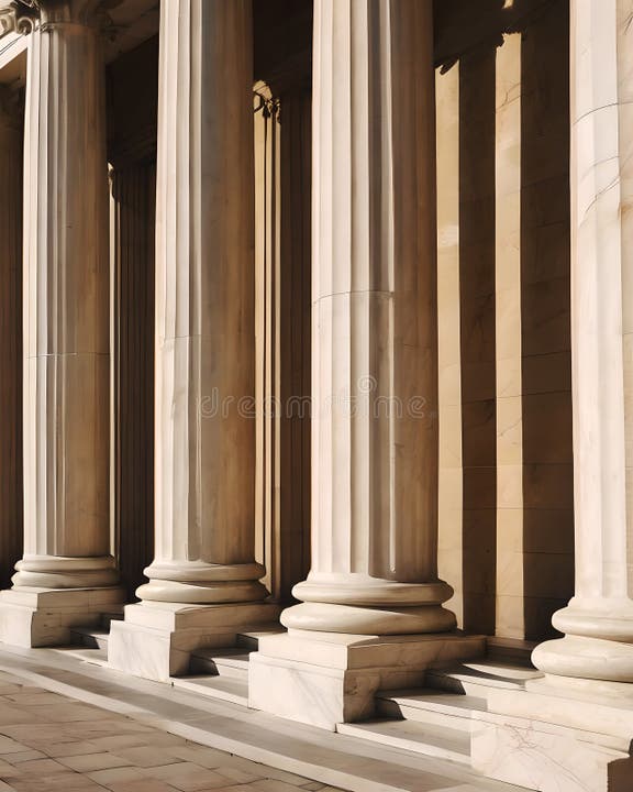Stone Columns Colonnade, Classical Style Architectural Feature ...
