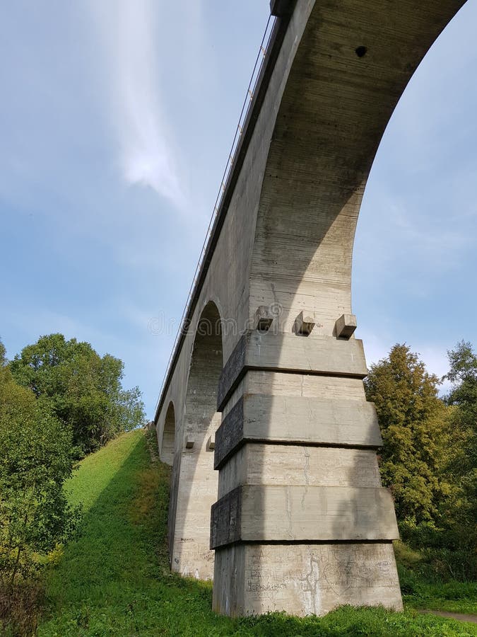 Stone Columns of the Old Railway Bridge Stock Image - Image of ...