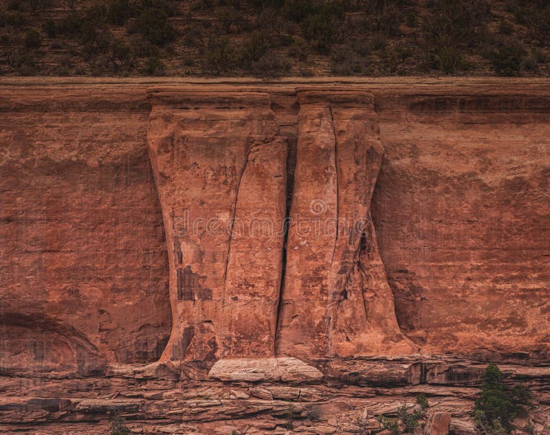 Stone Columns at the Colorado Monument Stock Photo - Image of rocks ...