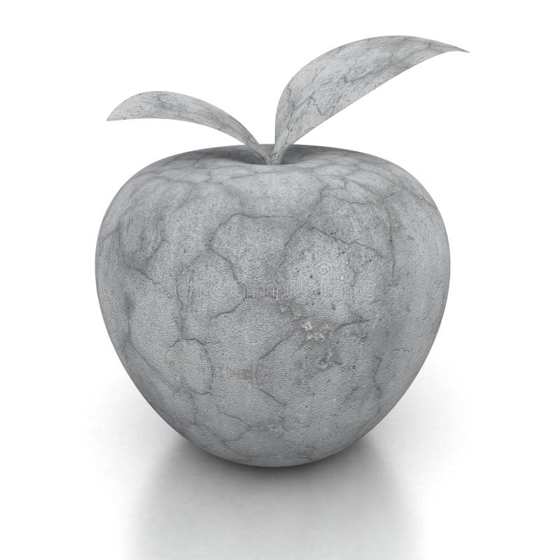 Stone Concrete Apple on White Background Stock Illustration ...
