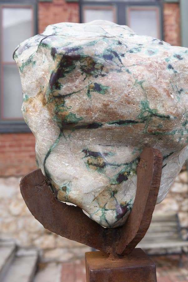 Large Multicolored Stone with Copper Ore Veins. Editorial Photography ...