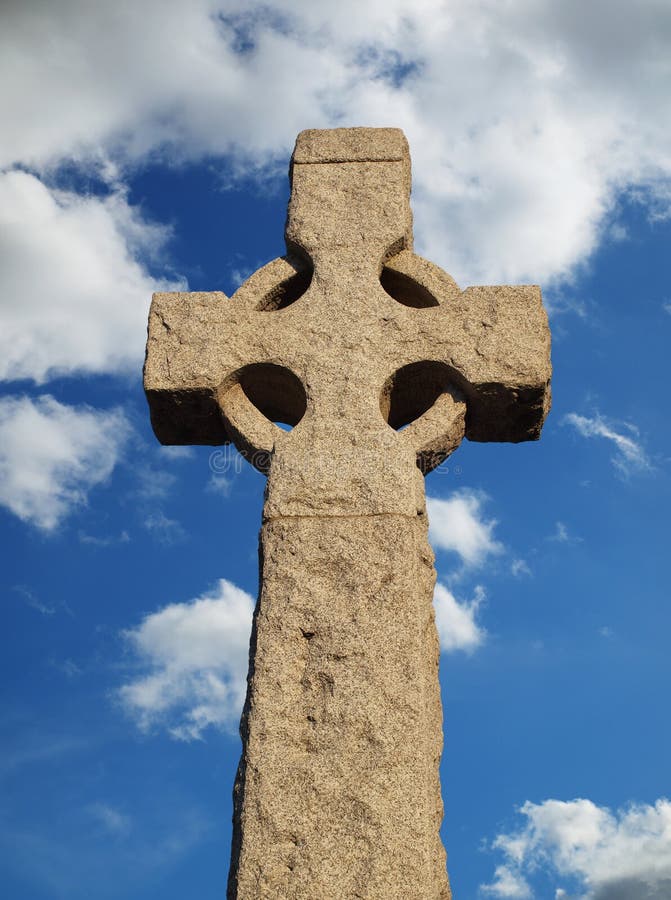 Old Stone Cross with Sword Symbol Stock Image - Image of green, sword ...
