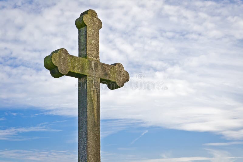 Large Stone Cross White Background Stock Image - Image of carved, large ...