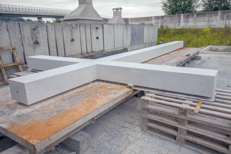 Stone Cross in a Construction Area Stock Image - Image of structure ...