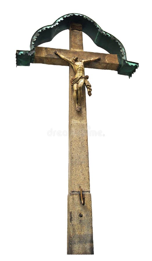 Stone Cross Isolated Crucifix Stock Image - Image of rusty, tombstone ...
