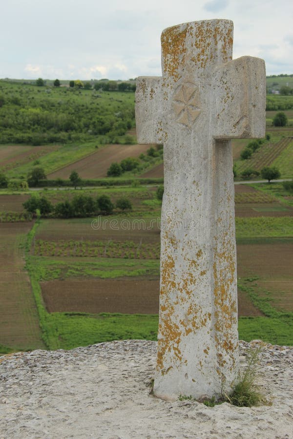 A Stone Cross at the Orheiul Vechi Monastery Complex in Moldova Stock ...