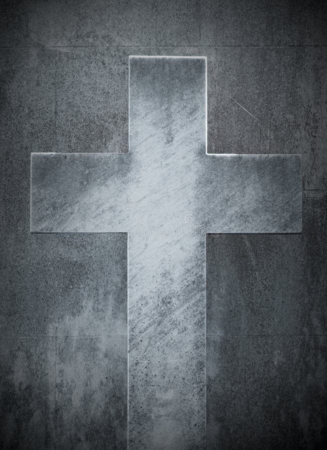 Old Stone Cross with Sword Symbol Stock Image - Image of green, sword ...