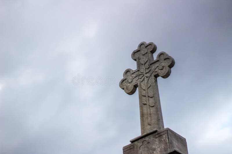 Stone crucifix statue stock photo. Image of faith, religion - 79959486