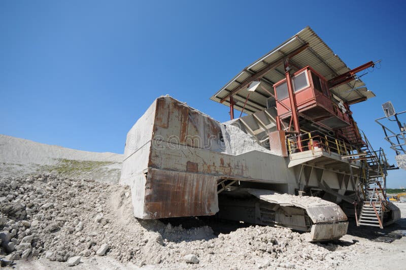 Stone Crusher Machine in an Open Pit Mine. Mining Industry Stock Image ...