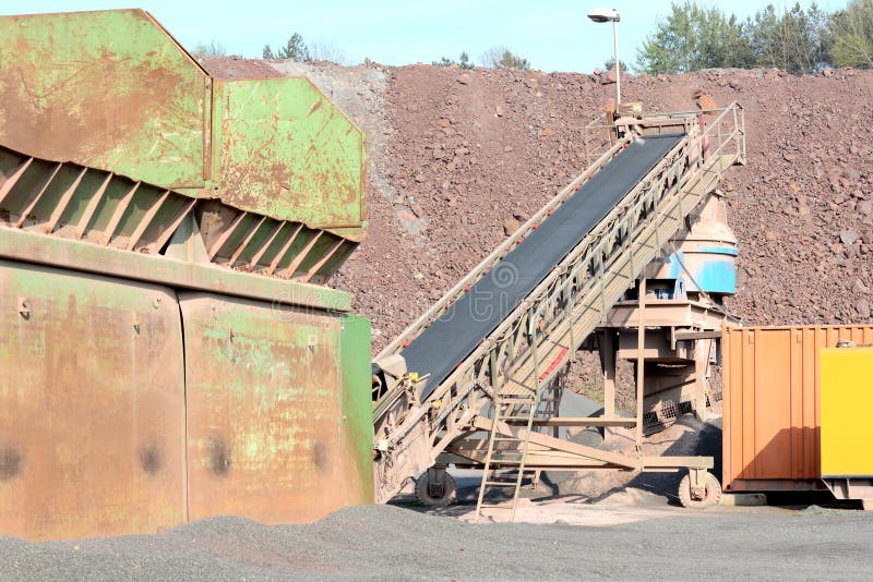 Stone Crusher in a Quarry Mine of Porphyry Rock. Stock Photo - Image of ...