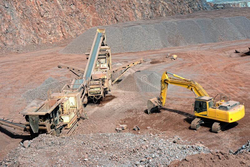 Stone Crusher in a Quarry. Mining Industry. Stock Photo - Image of ...