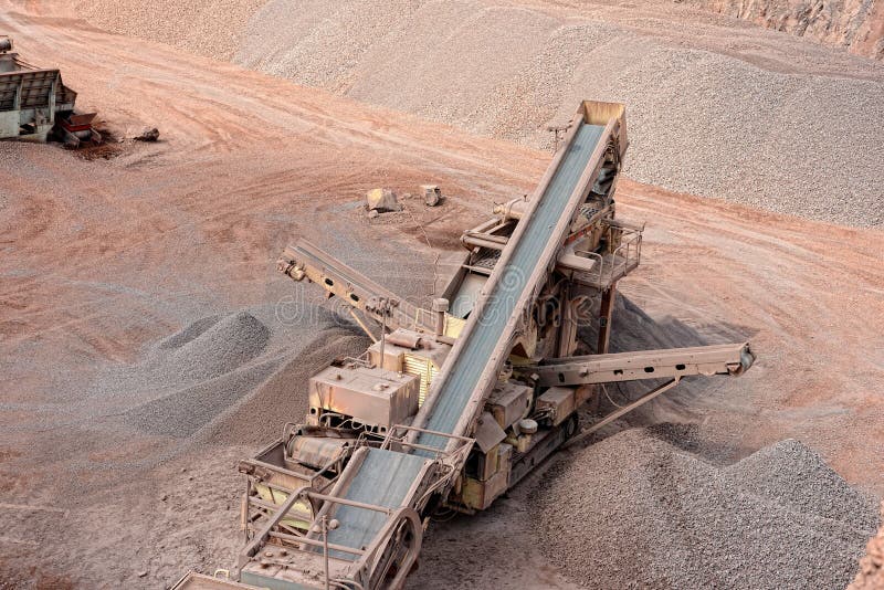 Stone Crusher in a Quarry. Mining Industry. Stock Image - Image of ...
