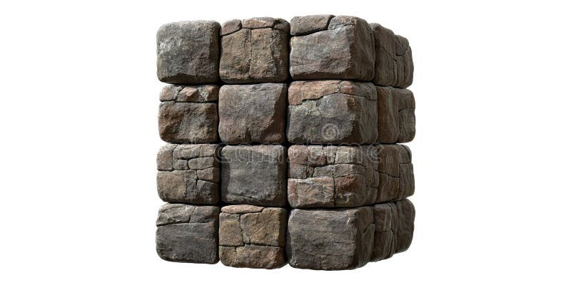 Stone Cube Structure Isolated on Transparent Background Stock Photo ...