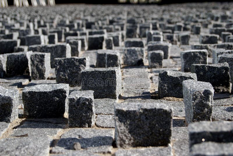 Stone Cubes Background on the Pavement Stock Image - Image of detail ...