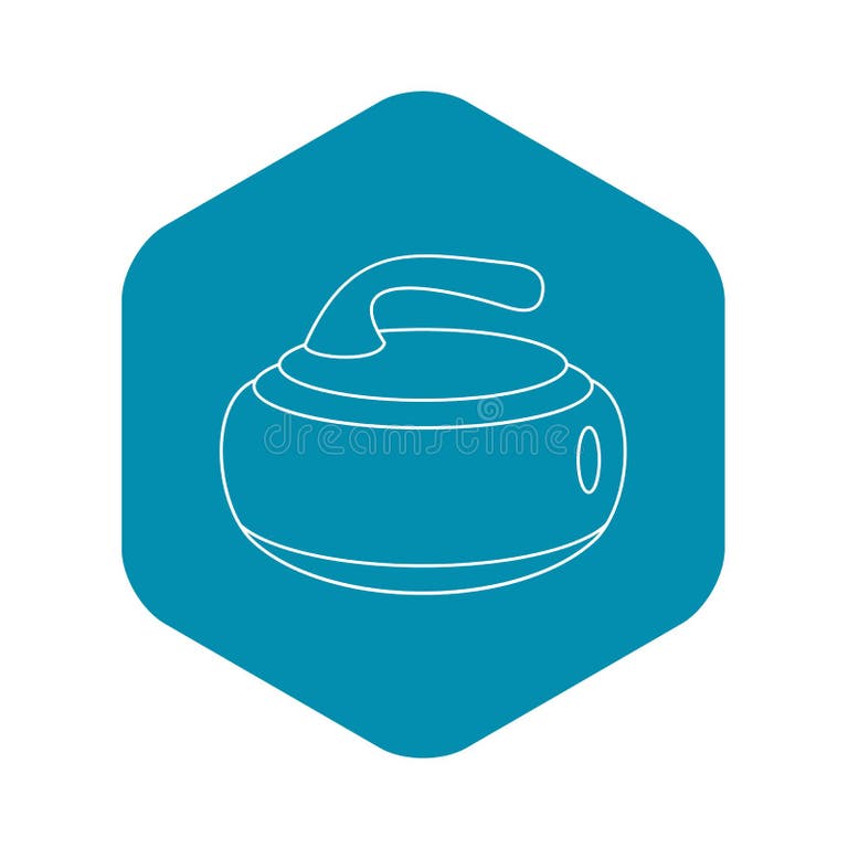 Stone for Curling Icon, Outline Style Stock Vector - Illustration of ...