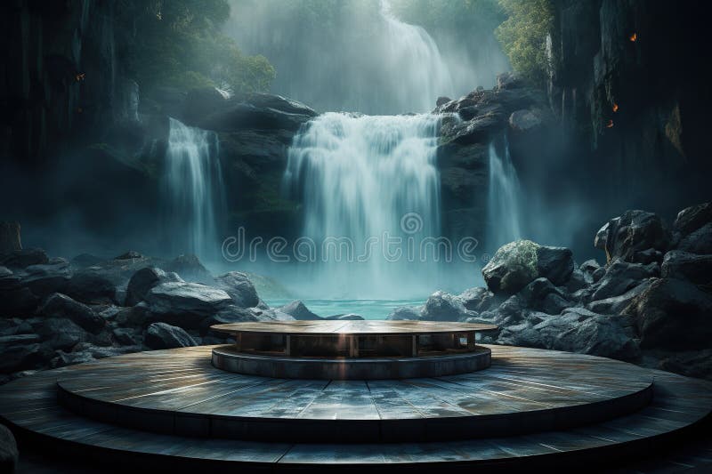 Stone 3D Podium for Product Presentation Against the Backdrop of a ...