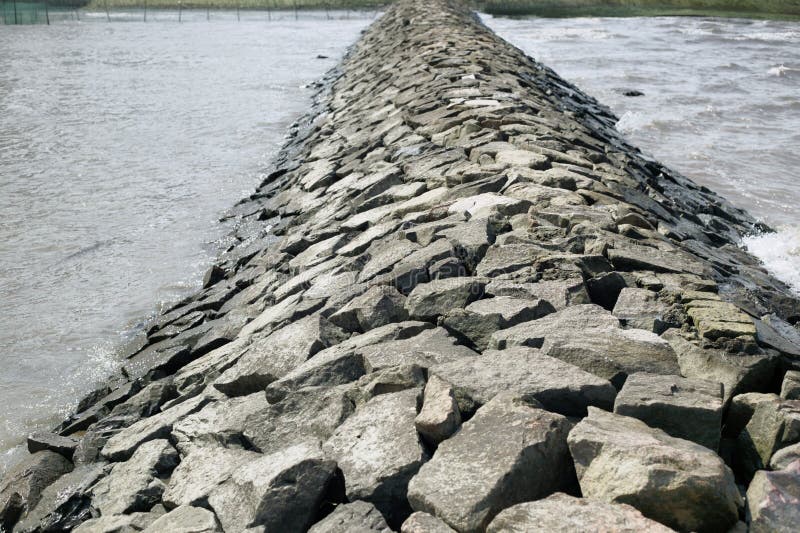 Stone Dam stock photo. Image of tide, flood, waterproof - 21463244
