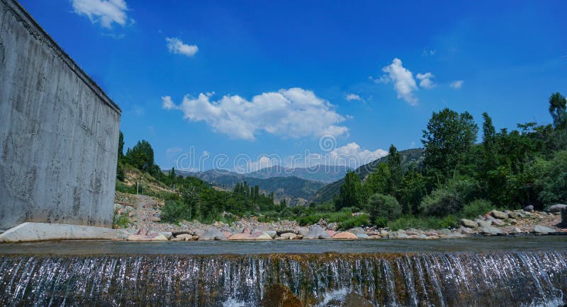 A Stone Dam on the Water S Edge Stock Image - Image of travel, summer ...