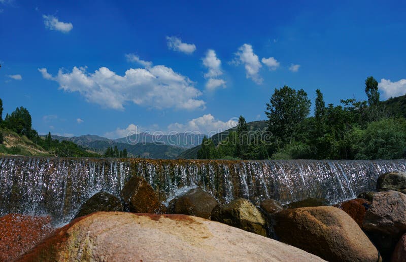 A Stone Dam on the Water S Edge Stock Image - Image of travel, summer ...