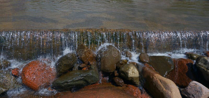 A Stone Dam on the Water S Edge Stock Image - Image of travel, summer ...