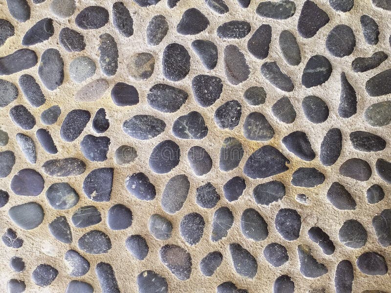 Stone Decorative Wall Texture Background. Concrete Wall Embedded in ...