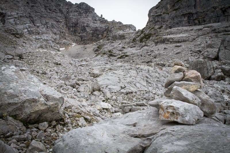Stone Desert In The Austrian Alps, Europe Stock Image - Image of summit ...