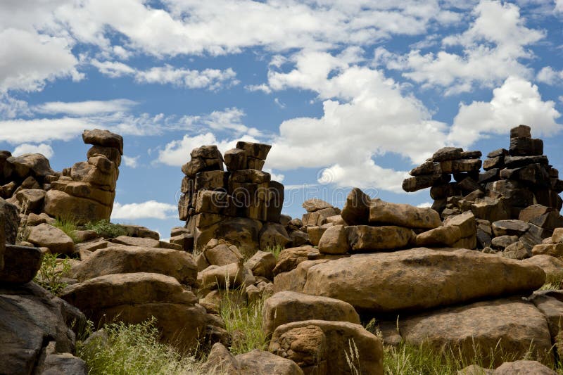 Stone Desert Giants Playground in Namibia Stock Photo - Image of ...