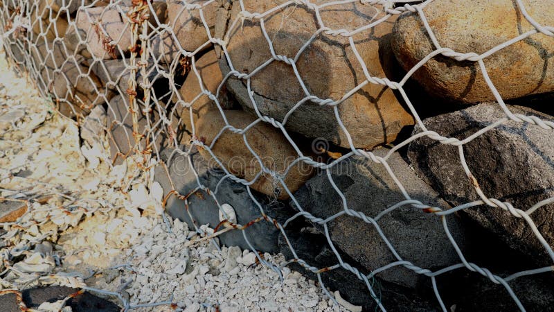 Stone Details on the Wire by the Beach, Nature Background Stock Image ...