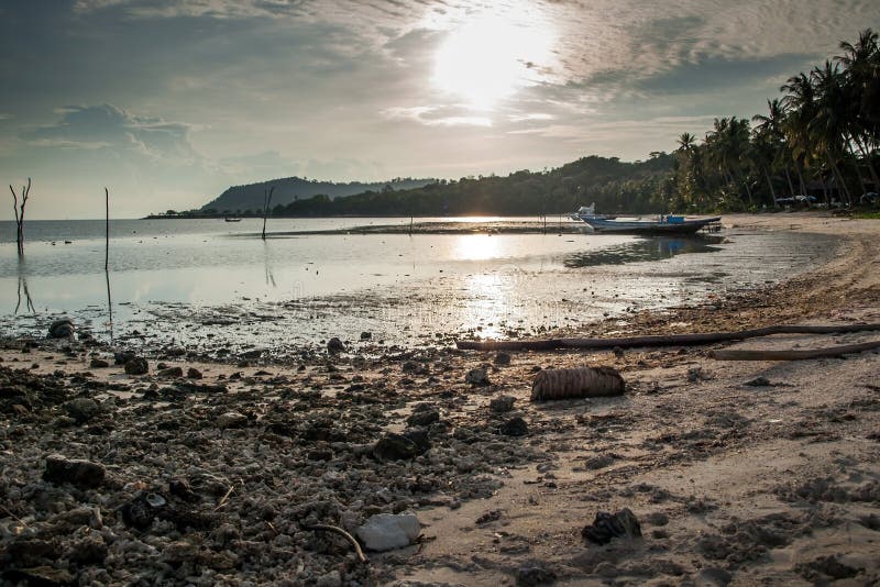 Stone and Dirty Sand on Beach Stock Image - Image of nature, beach ...