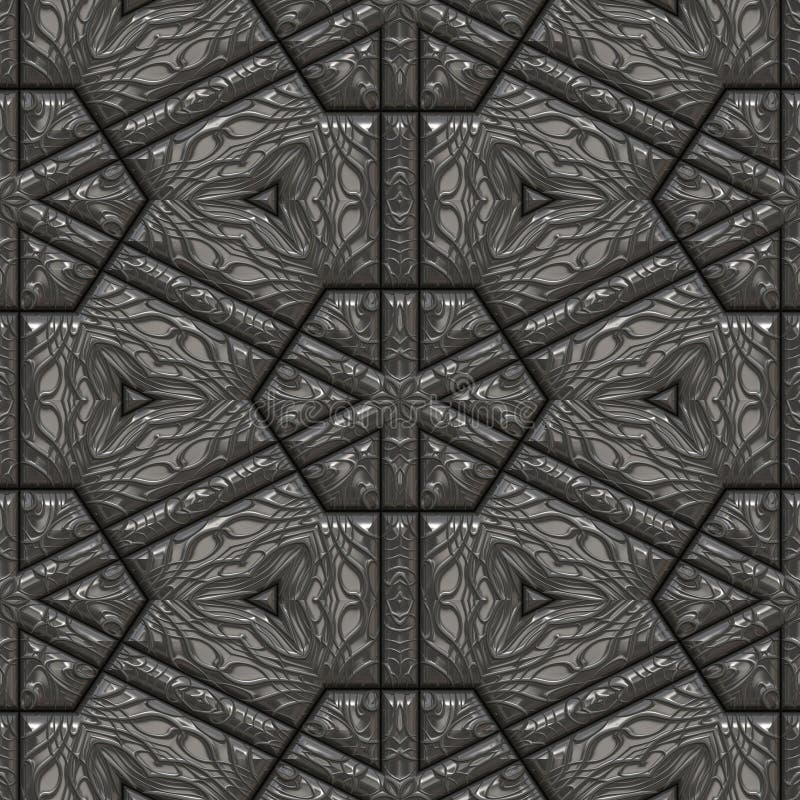 Stone Door with Extensive Decorations Stock Illustration - Illustration ...