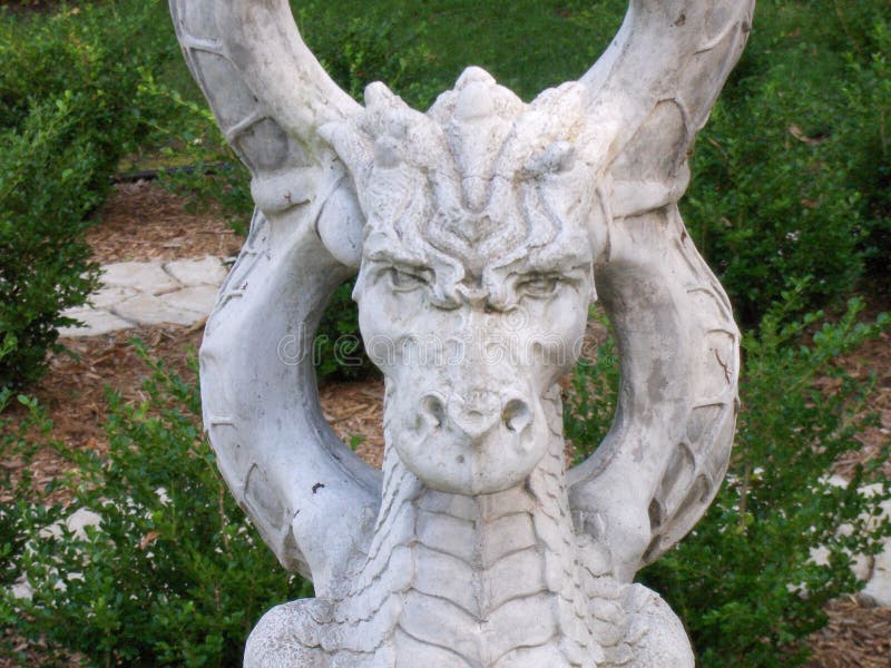 Stone Dragon Garden Ornament Stock Image - Image of stone, sleep: 114655361