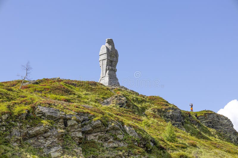 The Stone Eagle at the Simplon Pass between Italy and Switzerland. it ...