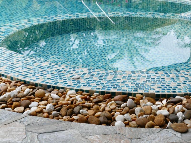 Stone on the Edge of the Swimming Pool Stock Image - Image of tiles ...