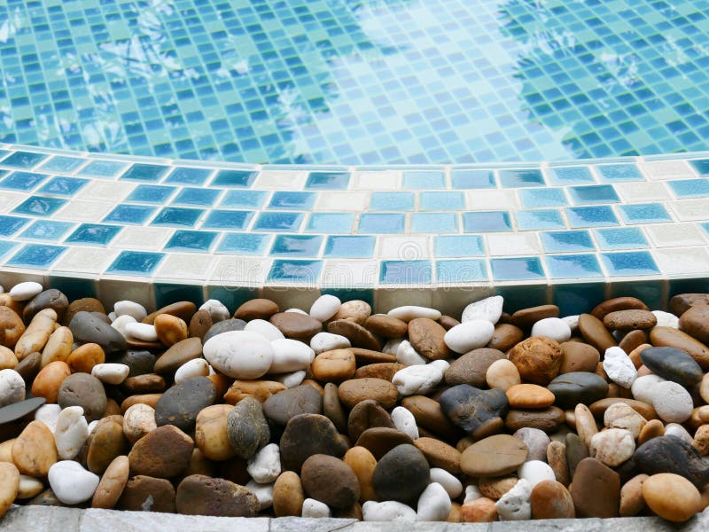 Stone on the Edge of the Swimming Pool Stock Image - Image of tiles ...