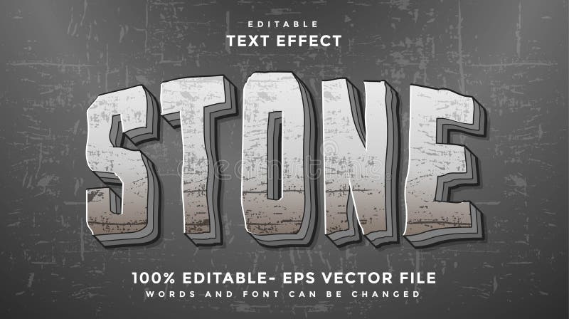 Stone Editable Text Effect Design Template Stock Vector - Illustration ...
