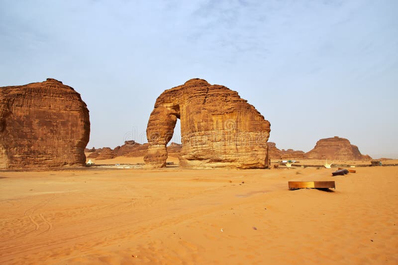 Stone Elephant in the Desert Close Al Ula, Saudi Arabia Stock Photo ...