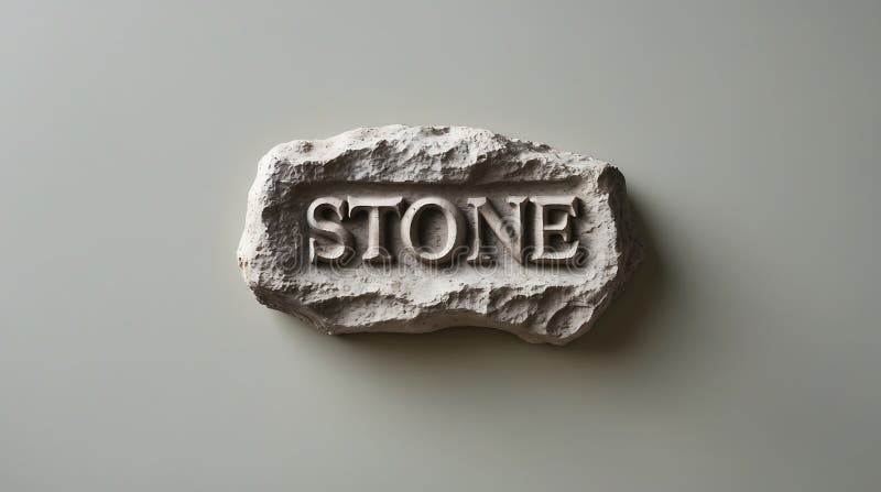 Stone with Embossed Lettering Showcasing Craftsmanship and Rugged ...