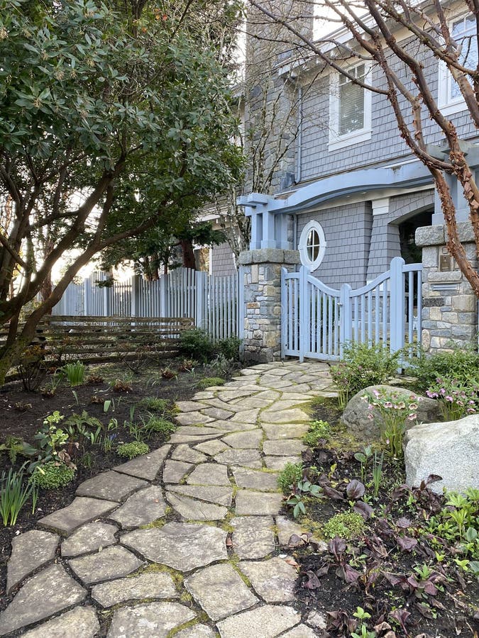 A Stone Entrance Path stock image. Image of entrance - 219053895