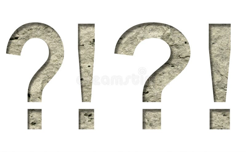 Stone 3d Exclamation Symbol. Rock Textured Sign Isolated on White ...