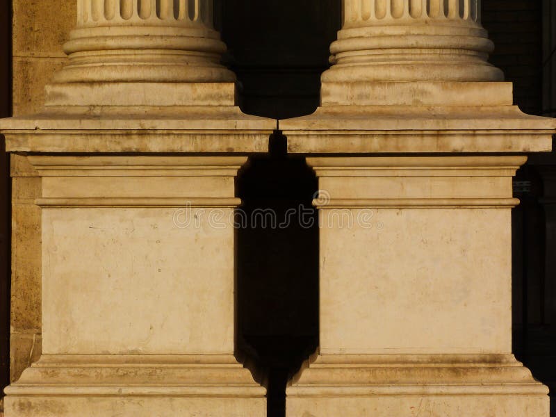 Stone Exterior Column Base in Frontal View. Classical Architecture ...